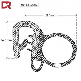 Flexible self grip rubber extrusion DE2208K from Delta Rubber Limited